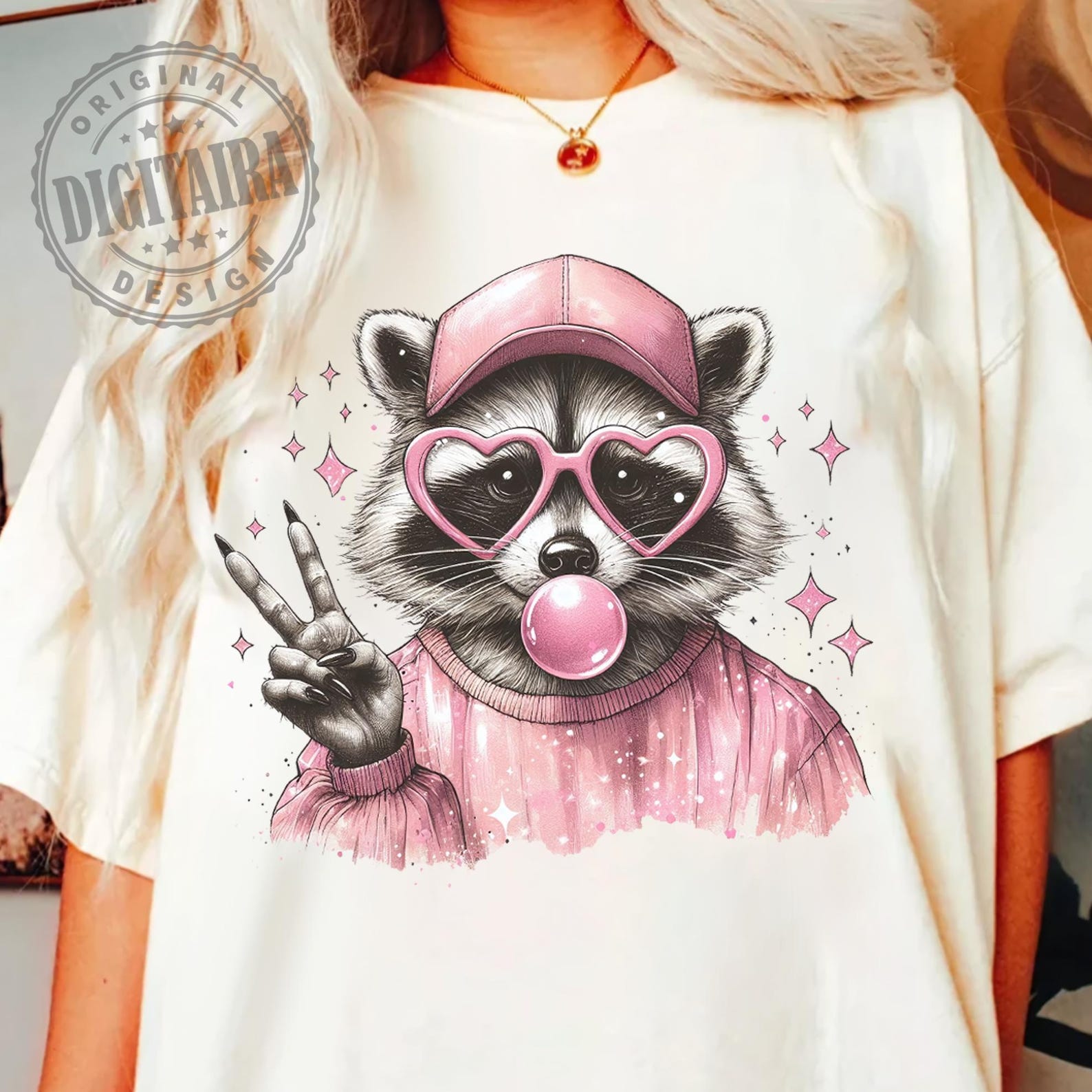 Pink Raccoon Bubble Png Funny Peace Sign Raccoon Png Pink Bow Raccoon ...