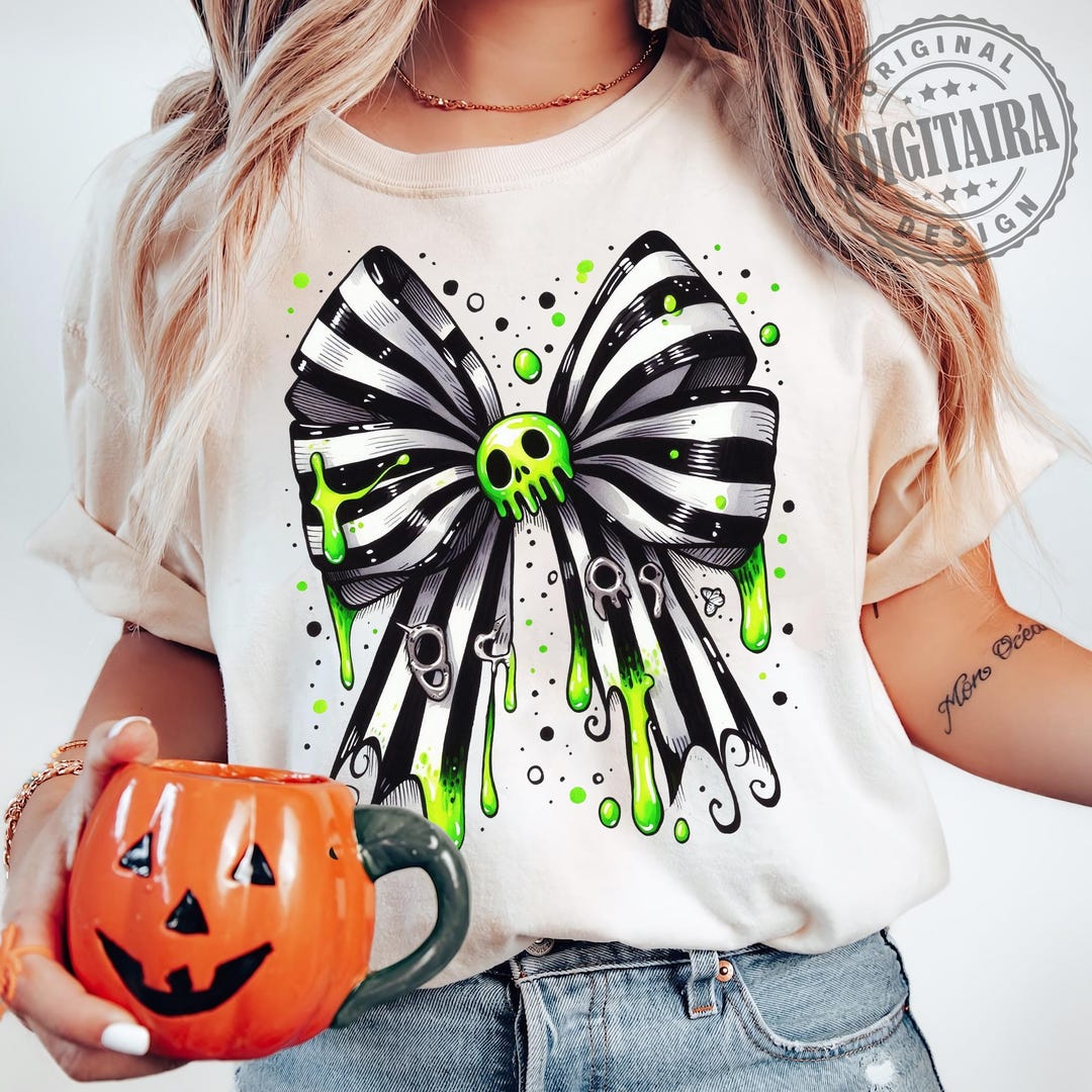 Striped Halloween Coquette Bows PNG Spooky Season Aesthetic Coquette ...