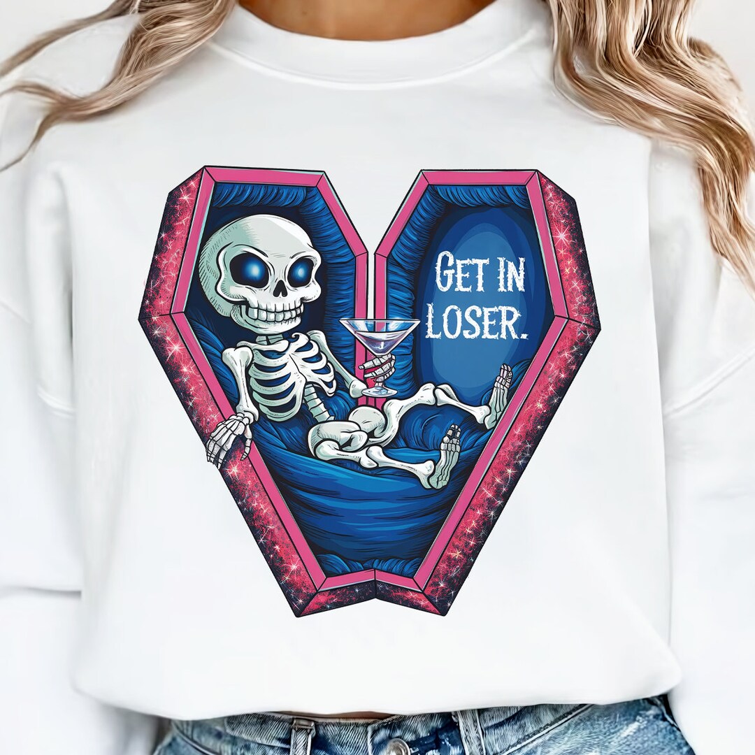 Get in Loser PNG Clipart, Cute Snarky Skeleton PNG, Spooky Skeleton ...
