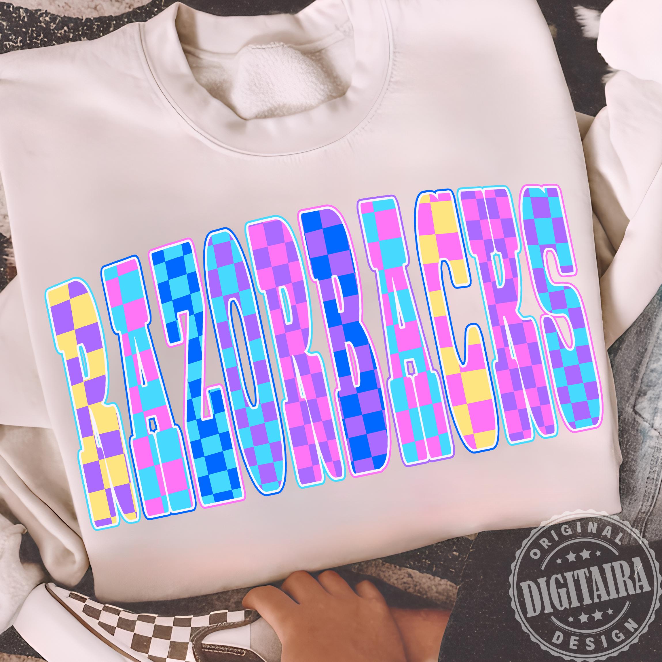 Razorbacks Png, Checkered Png, Retro Razorbacks Sublimation, Game Day ...