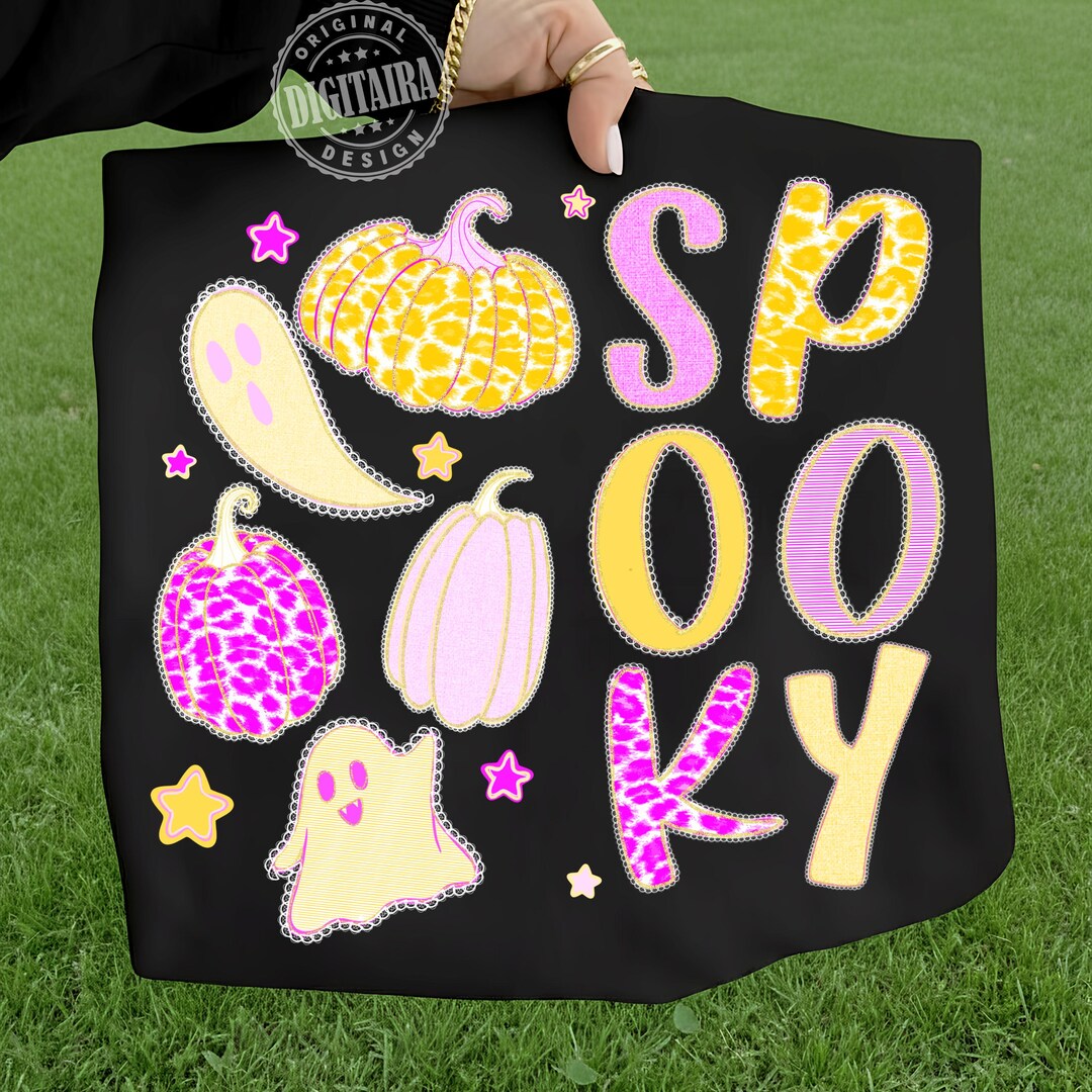 Spooky Png, Spooky Doodle PNG, Preppy Leopard Ghost Boo PNG, Preppy ...