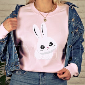 Bunny SVG Cute Sitting Rabbit Outline Cut File for Cricut Silhouette ...