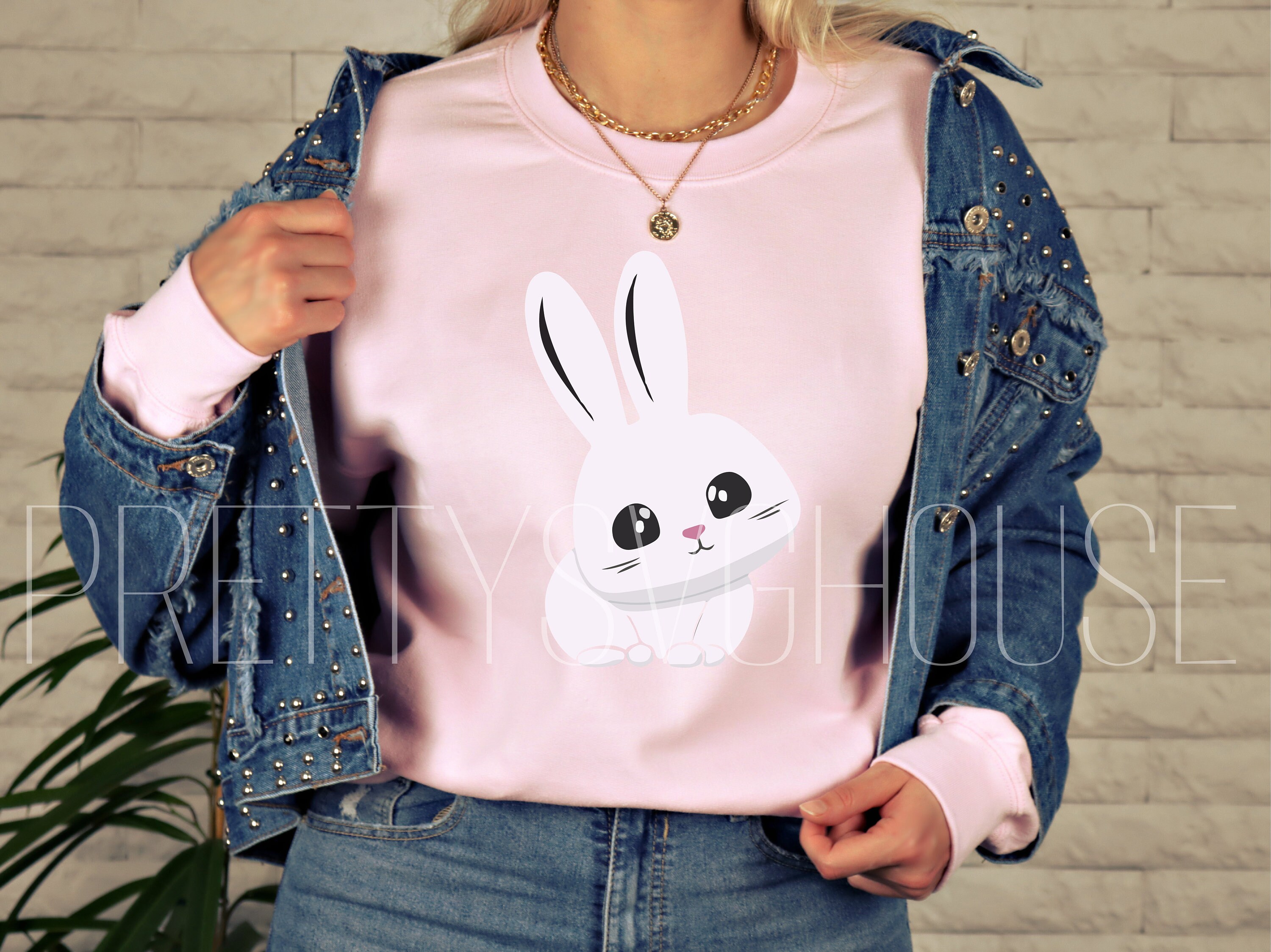 Bunny SVG Cute Sitting Rabbit Outline Cut File for Cricut Silhouette ...