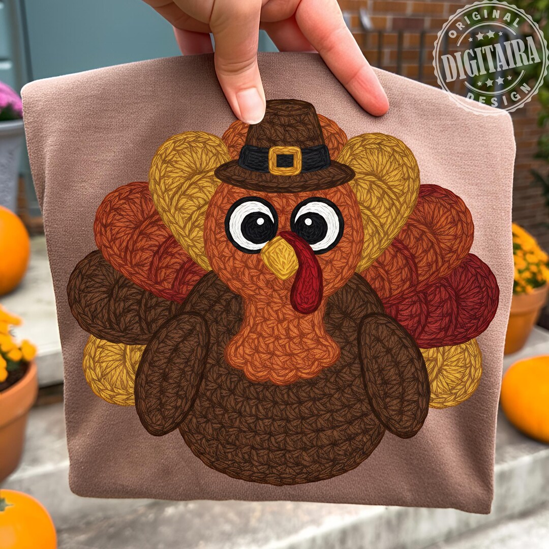 Turkey Png, Yarn Crochet Turkey PNG, Thanksgiving PNG, Preppy ...