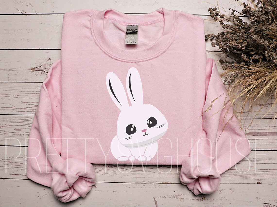 Bunny SVG Cute Sitting Rabbit Outline Cut File for Cricut Silhouette ...