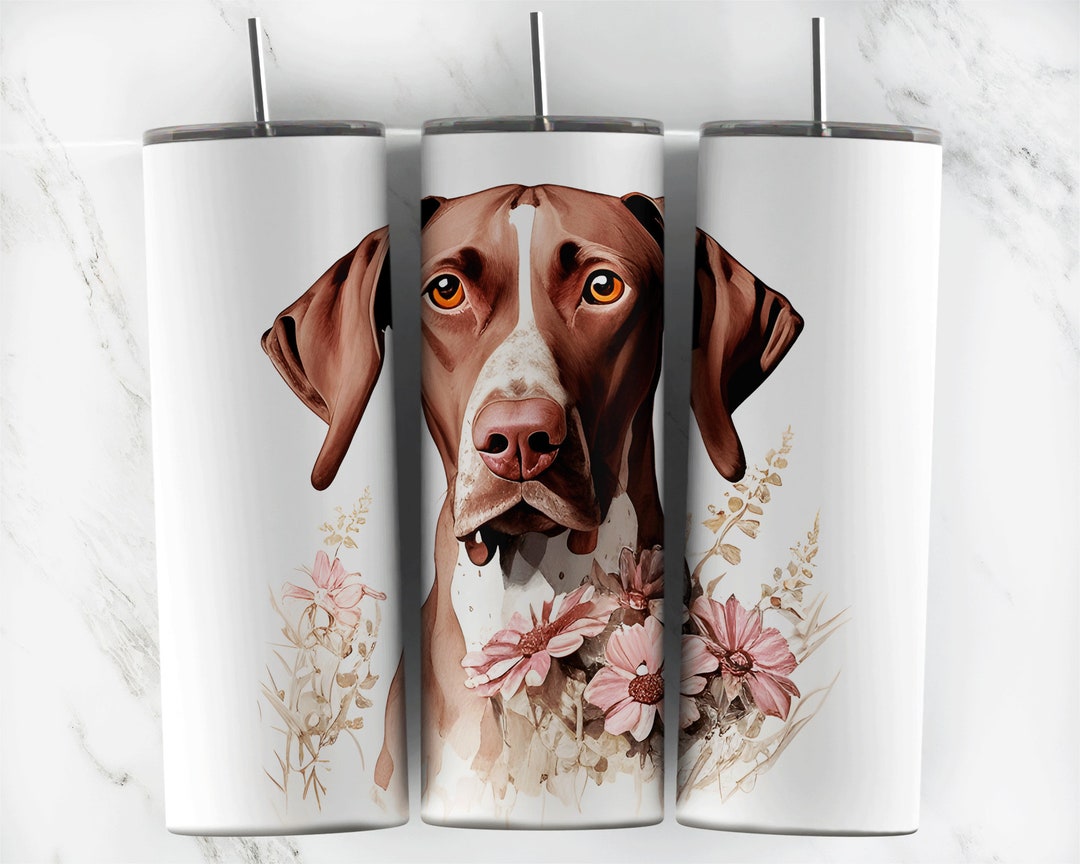 German Shorthaired Pointer Floral Skinny Tumbler 20 Oz Sublimation ...