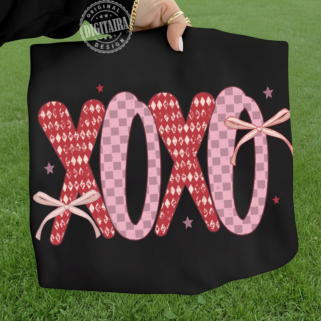 Xoxo Png, Retro Valentine Png, Checkered Xoxo Png, Valentines Day Png ...