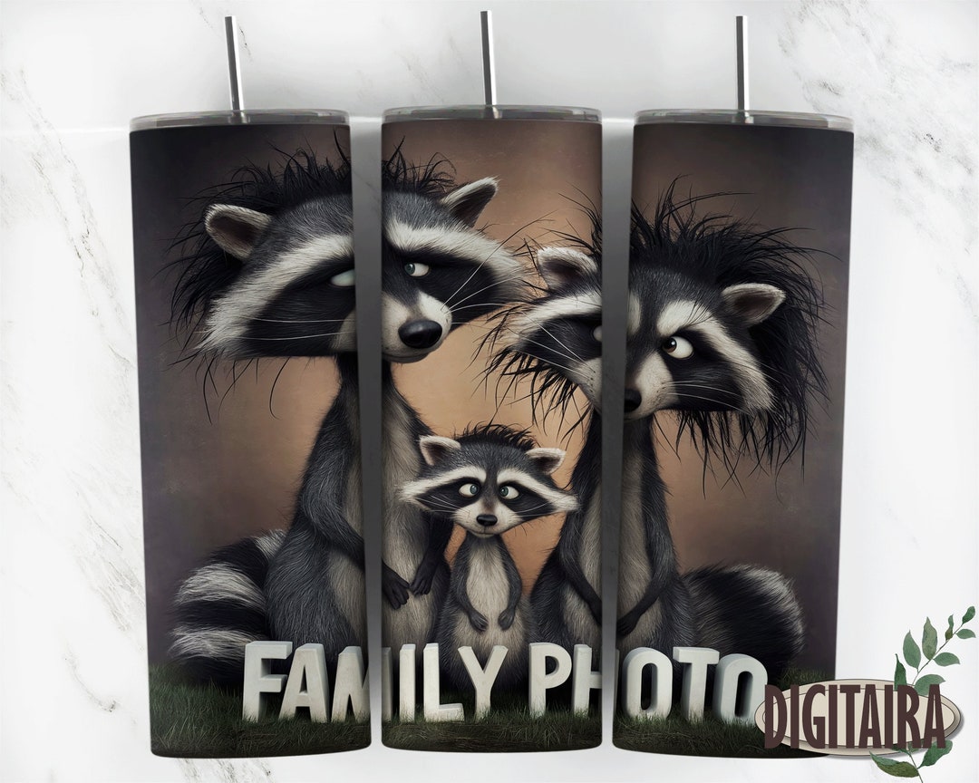 Grumpy Raccoon Tumbler,family Photo Tumbler,funny Tumbler,funny Animals ...