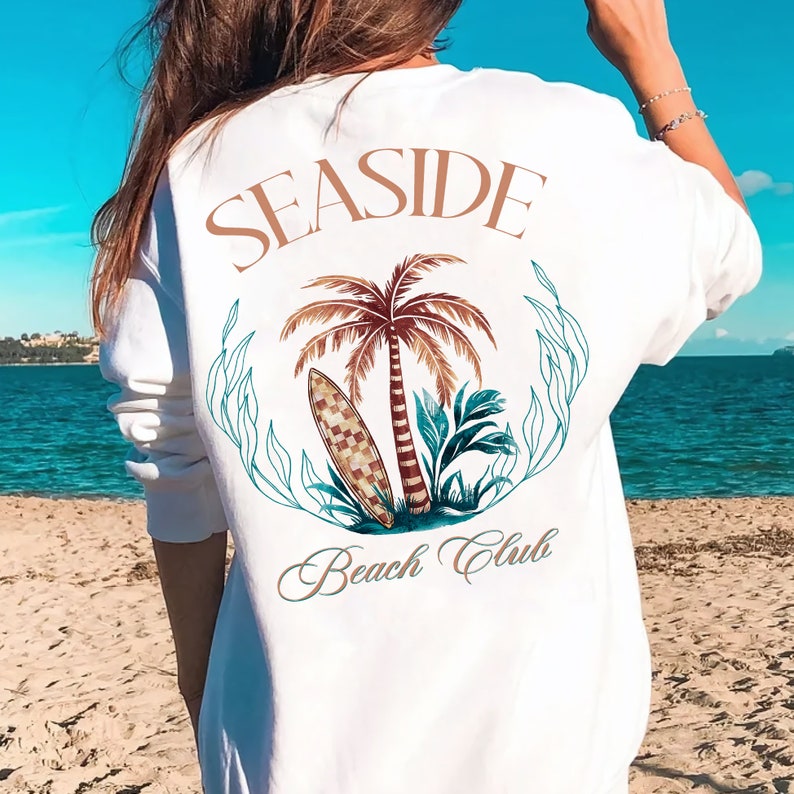 Seaside PNG, Beach Club Png, Summer Png, Social Club Png, Retro Summer ...