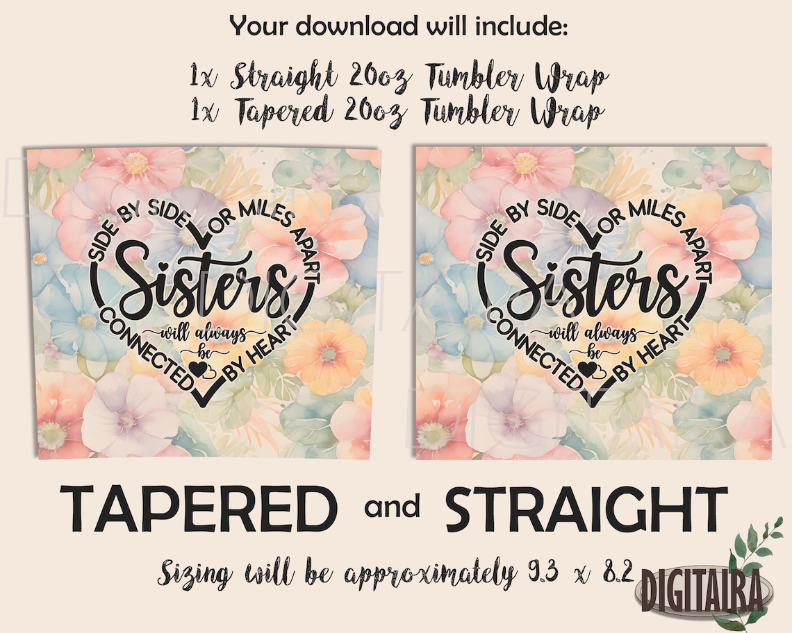 Floral Sisters Tumbler Design, Sister PNG Sublimation Designs Downloads ...