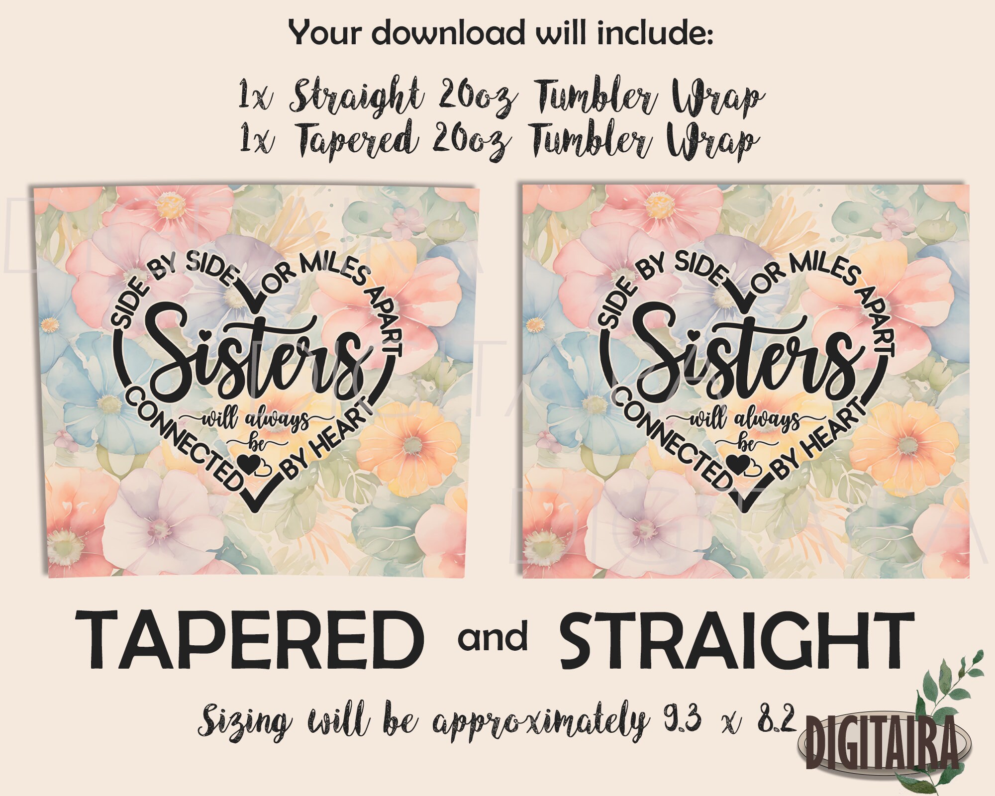 Floral Sisters Tumbler Design, Sister PNG Sublimation Designs Downloads ...
