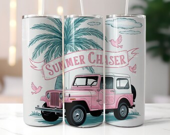 Summer Vibes Tumbler Wrap, 20oz Skinny Sublimation Tumbler Design ...