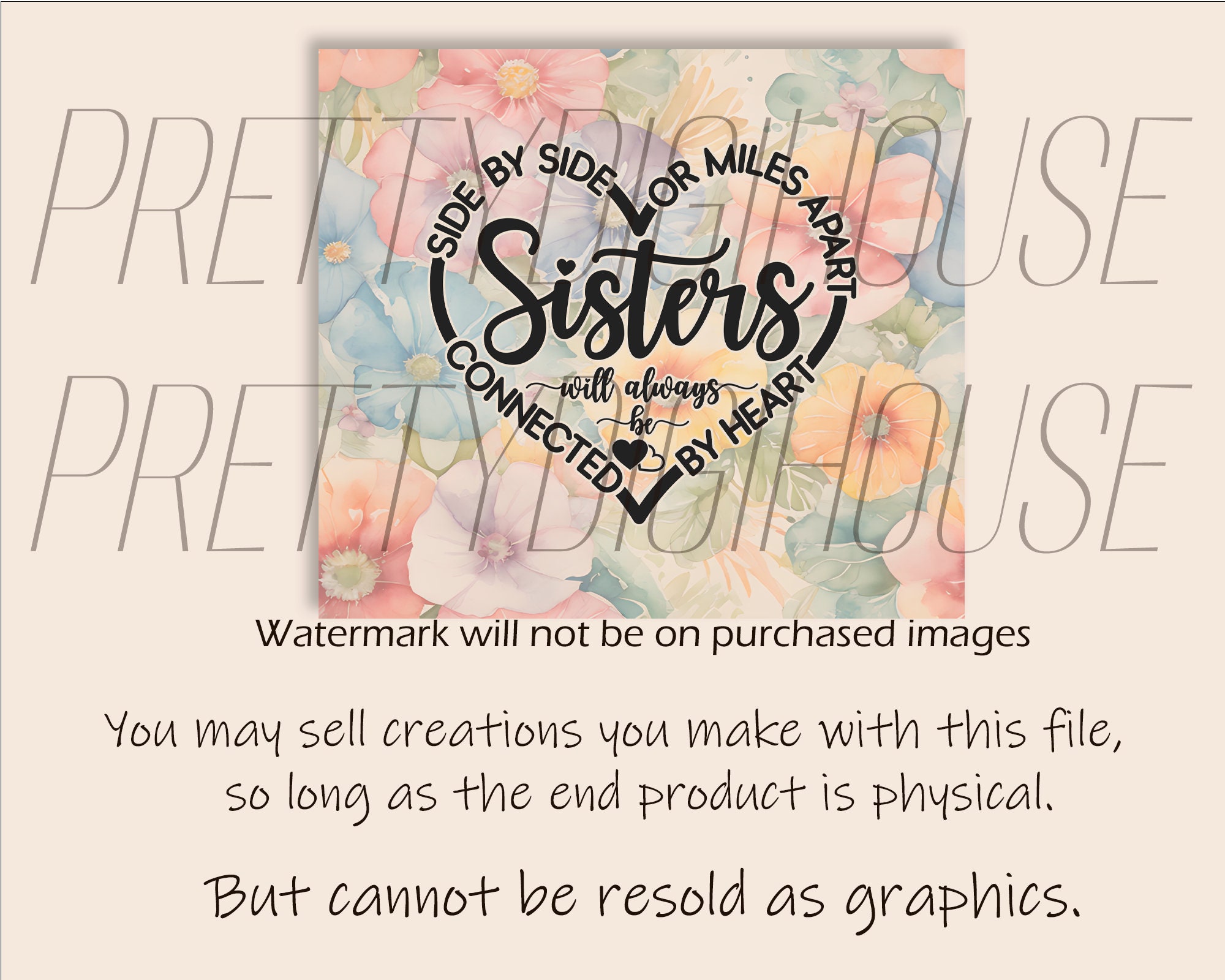 Floral Sisters Tumbler Design, Sister PNG Sublimation Designs Downloads ...
