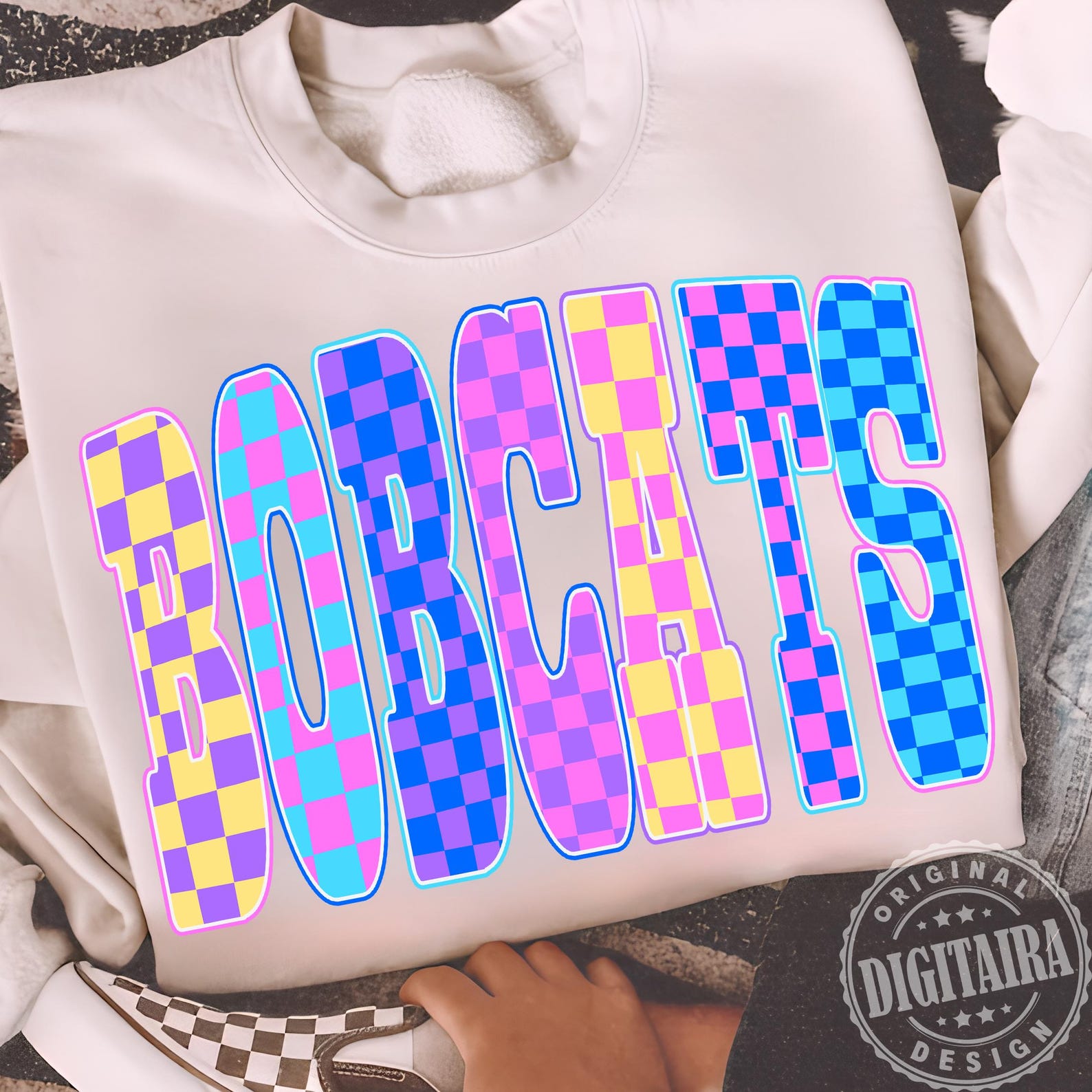 Bobcats Png, Checkered Png, Retro Bobcats Sublimation, Game Day Png ...