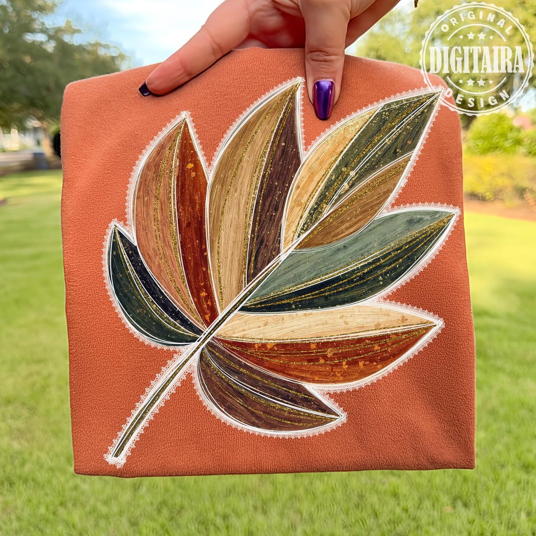Fall Leaf Png, Brushstroke Fall Png,hand-painted Fall Leaf Design ...