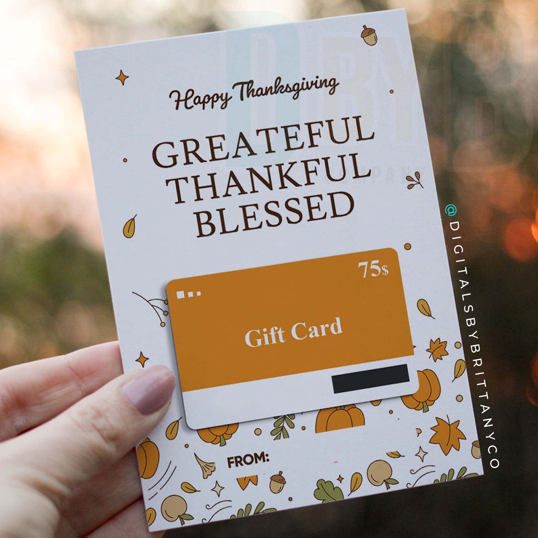 Printable Thanksgiving Gift Card Holder: Editable Autumn Design (PDF ...