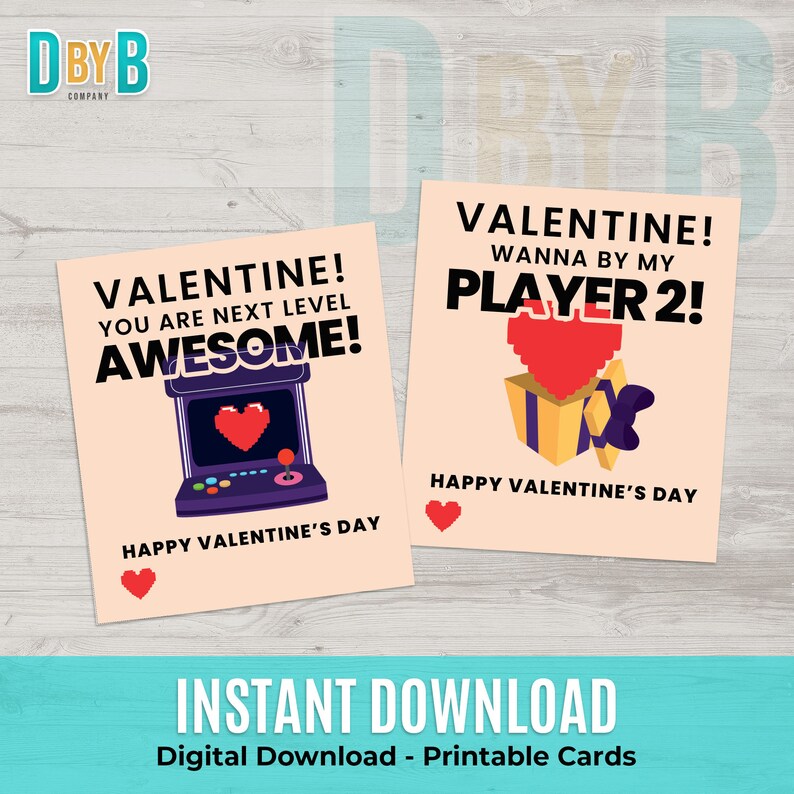 Girl Gamer Valentine's Day Cards: Video Game Gift Tags (digital ...