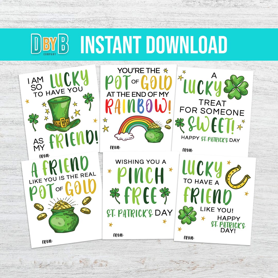 St. Patrick's Day Printable Cards - Etsy