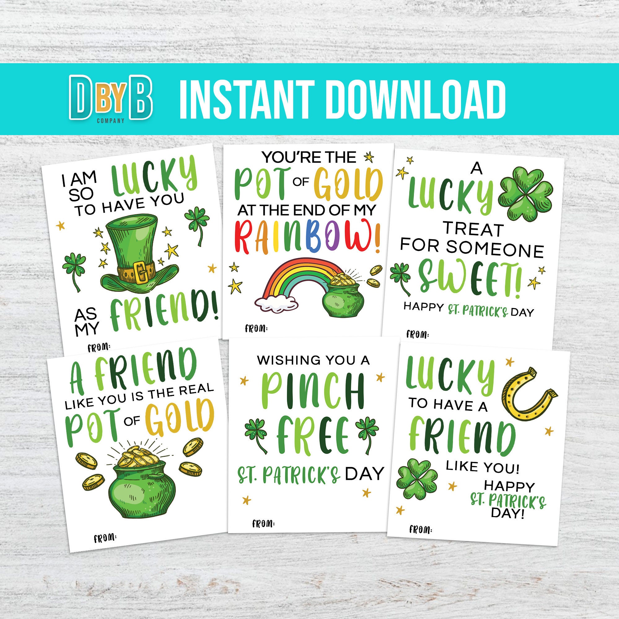 St. Patrick's Day Printable Cards - Etsy