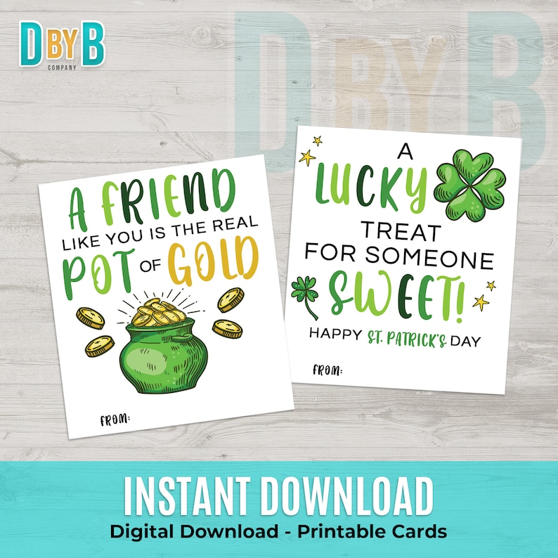St. Patrick's Day Printable Cards - Etsy