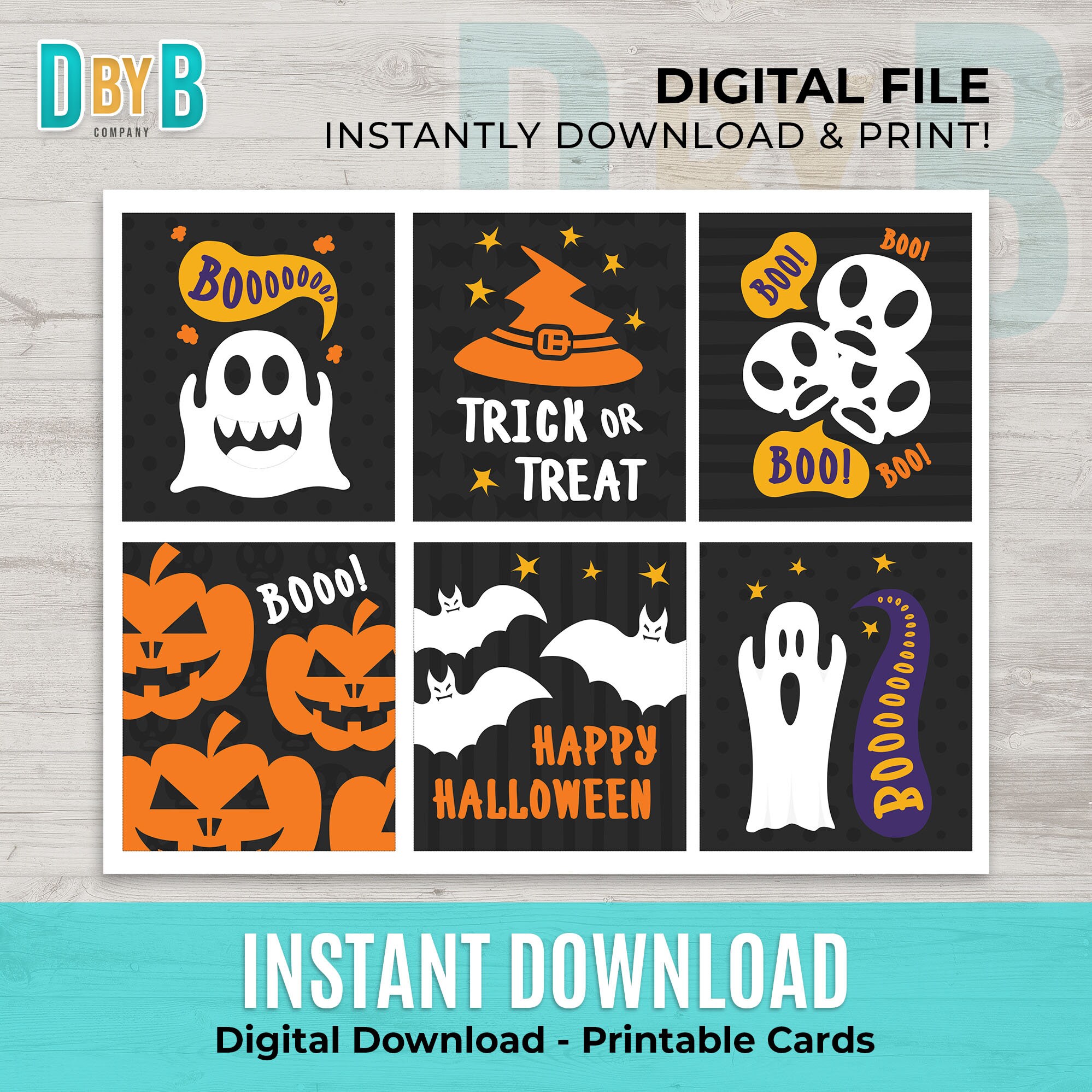 Printable Spooky Halloween Cards, School Kids Halloween Cards, Scary ...