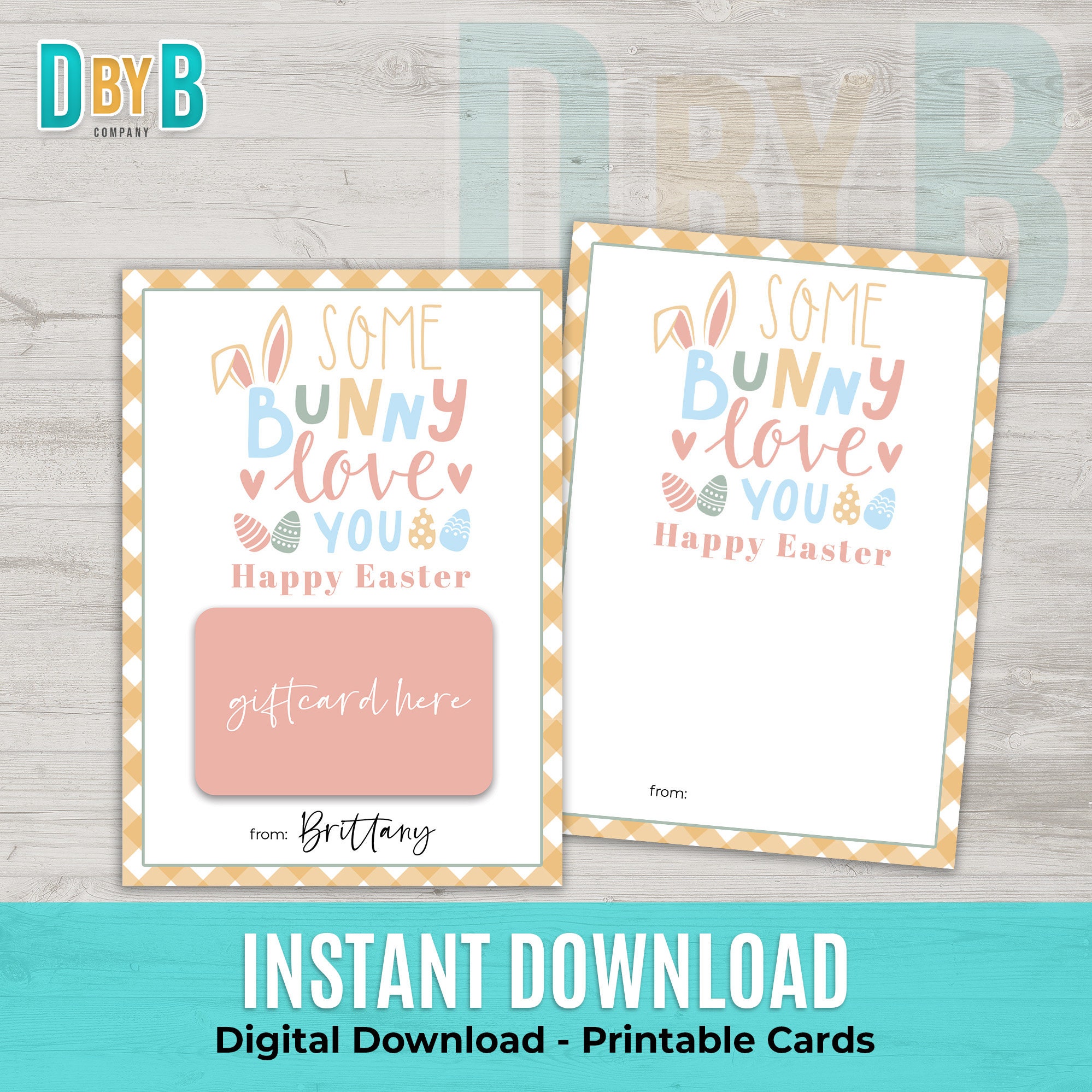 Easter Bunny Gift Card Holder Printable, Easter Gift Basket Filler ...