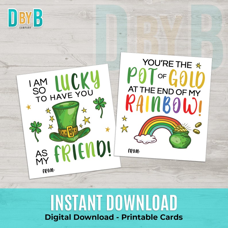 St. Patrick's Day Printable Cards - Etsy