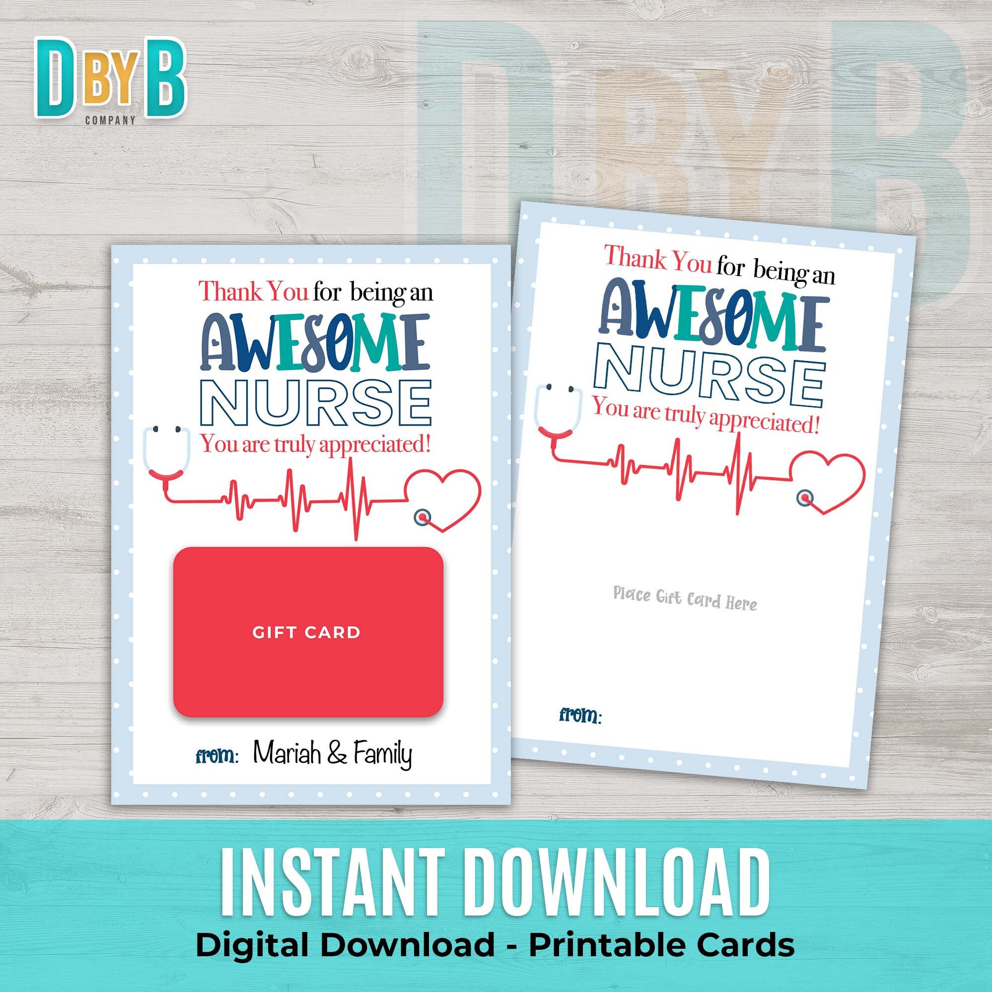 Thank You for Being an Awesome Nurse Gift Card Holder for Nurses ...