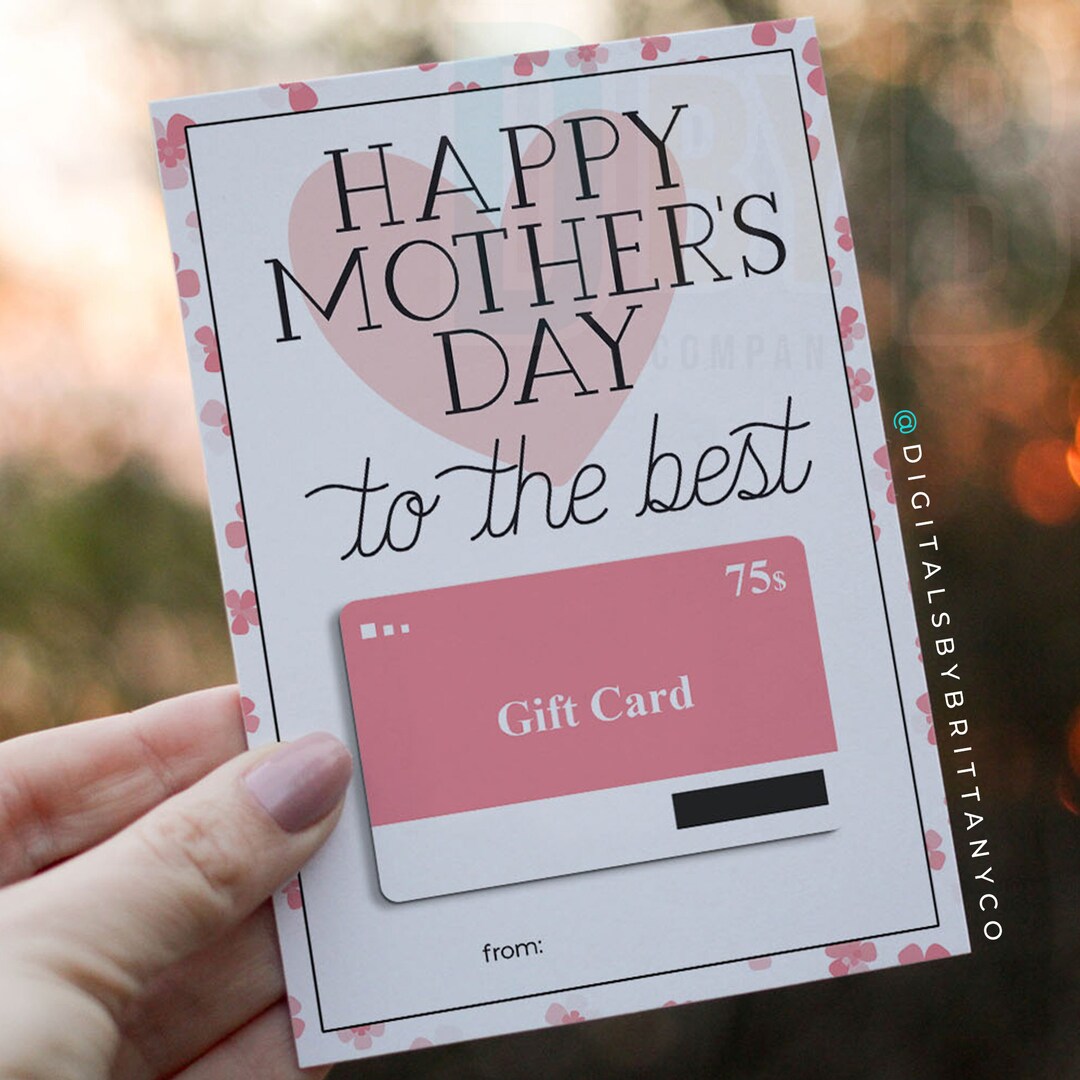 Printable Mother's Day Gift Card Holder, Editable Mother's Day Gift ...
