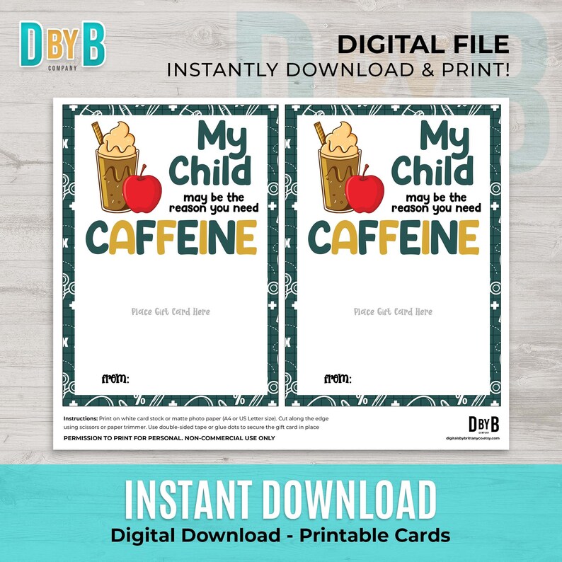 My Child May Be the Reason You Need Caffeine Gift Card Holder for ...