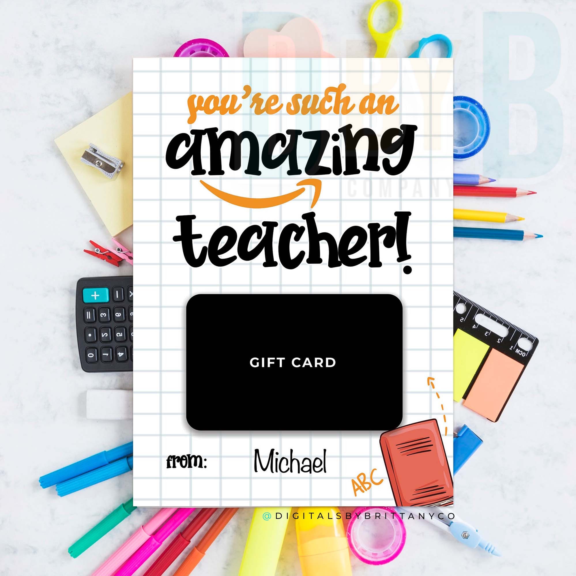 Printable Amazing Giftcard Holder for Teacher Teacher Appreciation Week ...