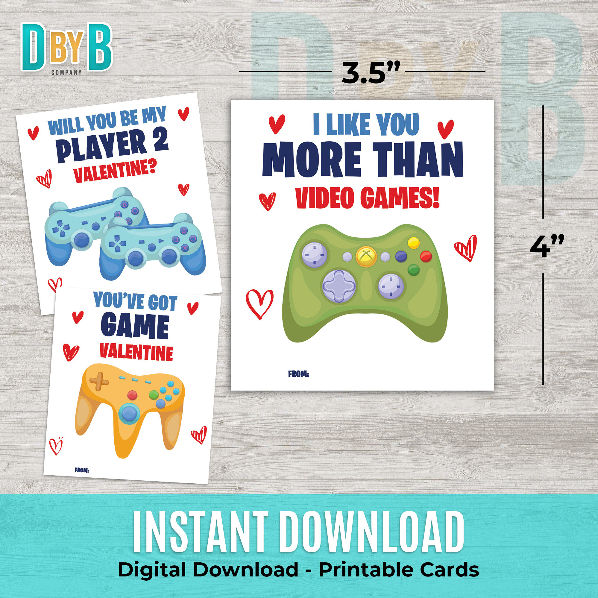 Video Game Valentines Day Printable Cards - Etsy