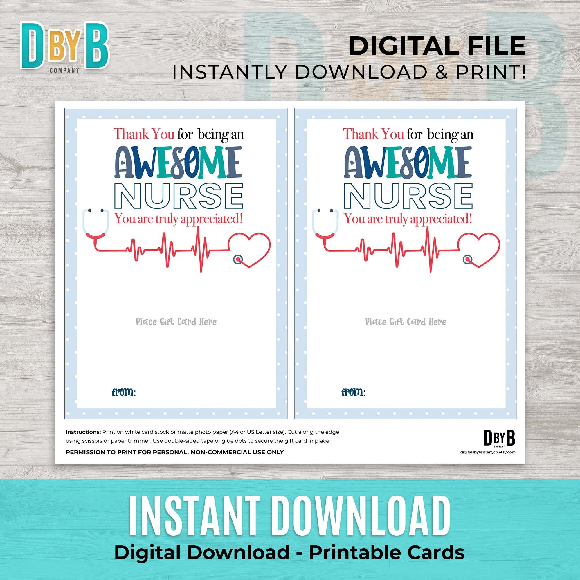 Thank You for Being an Awesome Nurse Gift Card Holder for Nurses ...