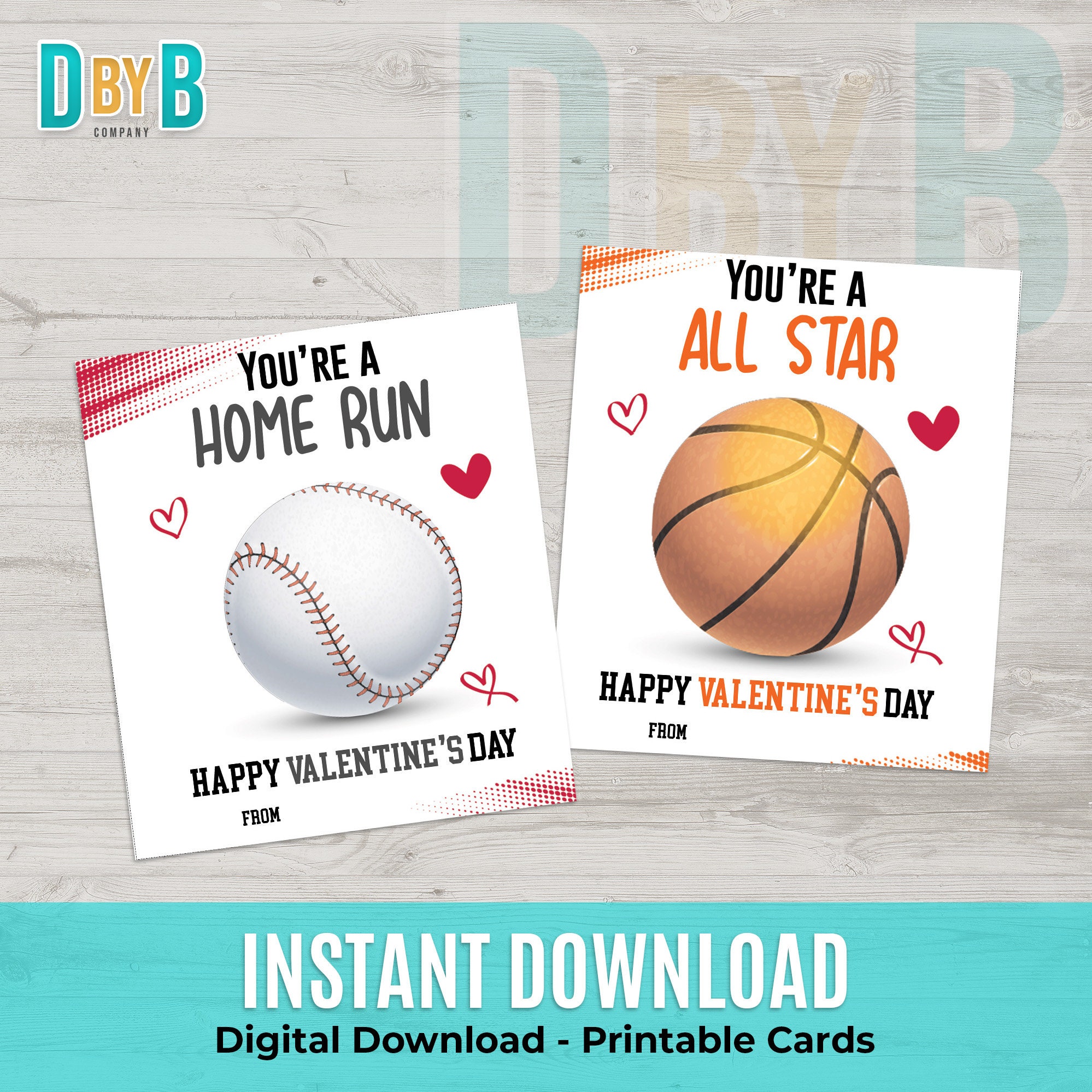 All Star Sports Valentines Day Printable Cards - Etsy