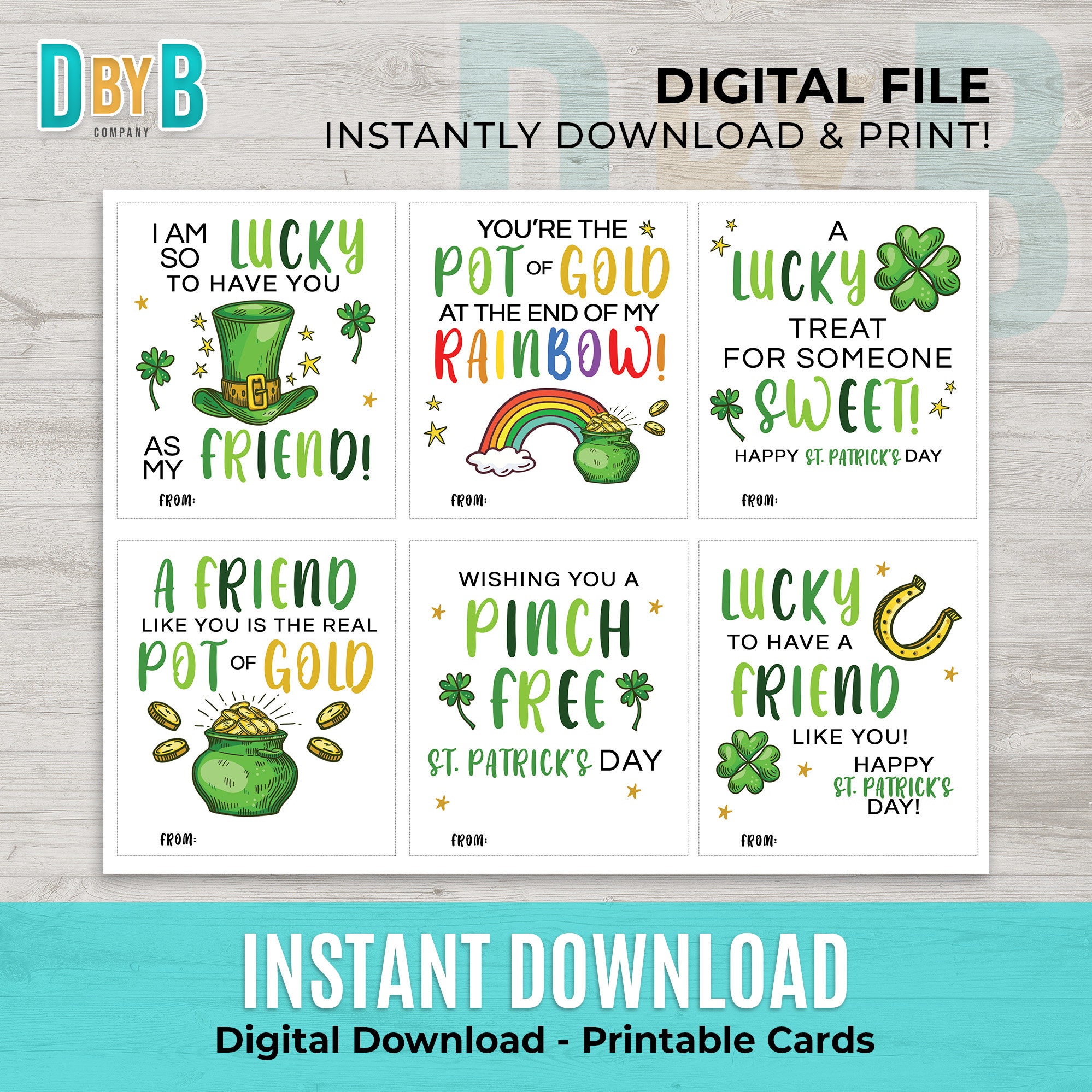 St. Patrick's Day Printable Cards - Etsy