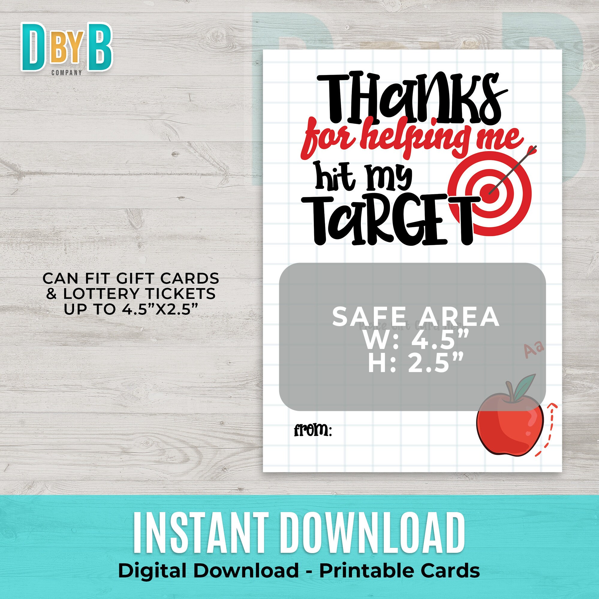 Printable Target Gift Card Holder: Teacher Appreciation Gift (PDF) - Etsy
