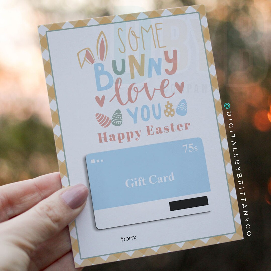 Easter Bunny Gift Card Holder Printable, Easter Gift Basket Filler ...