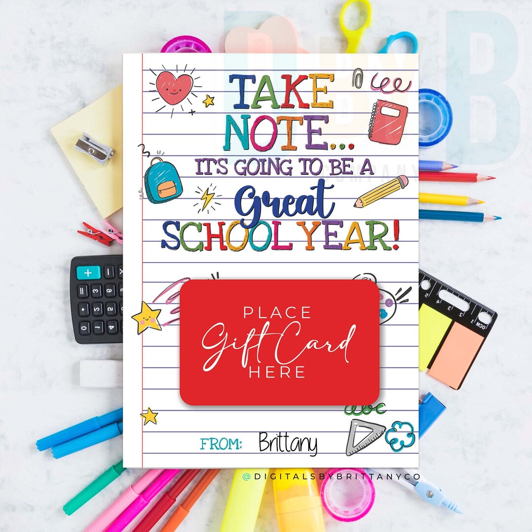 Take Note ... It's Going to Be a Great School Year Gift Card Holder for ...