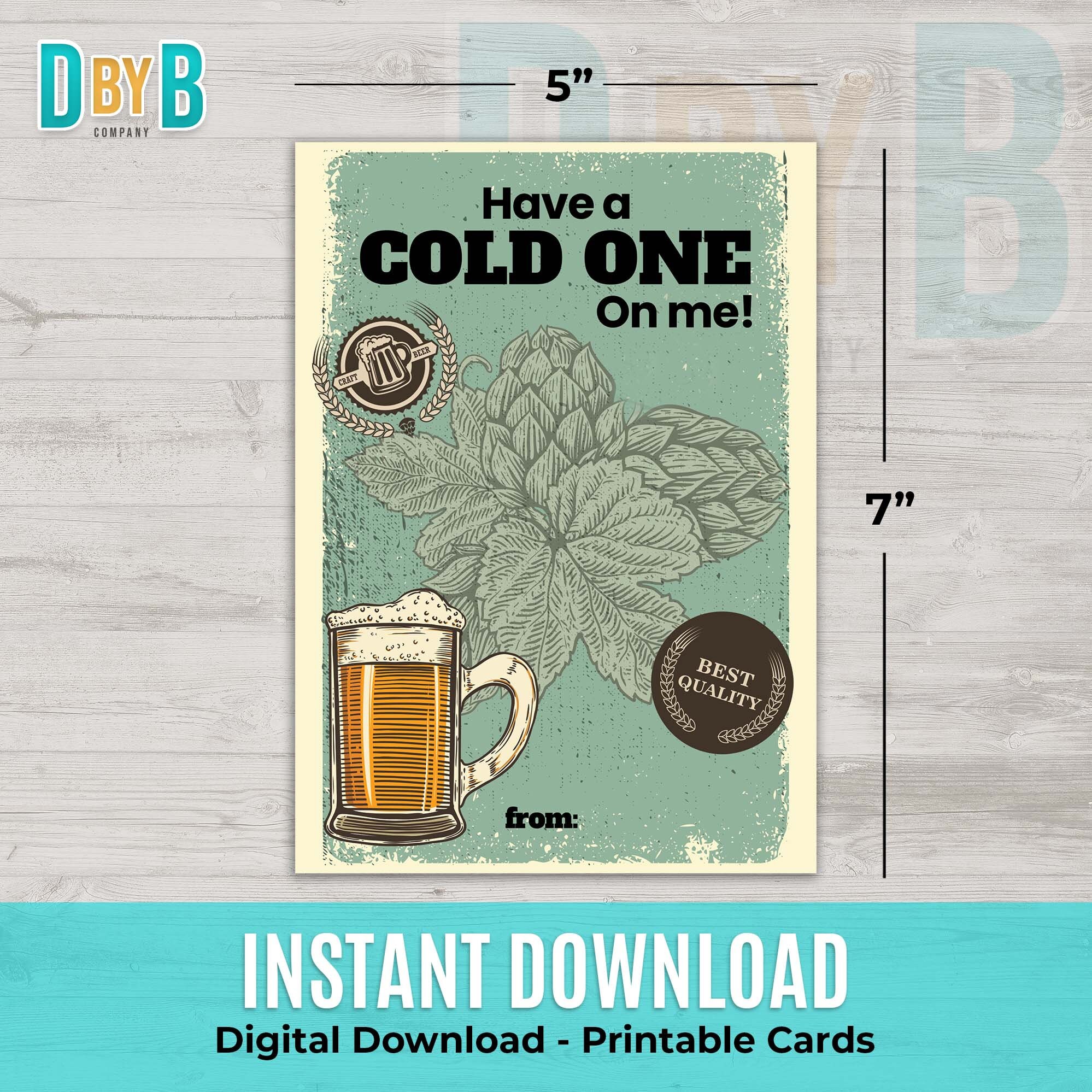 Printable Craft Beer Gift Card Holder: Vintage Celebration (instant ...