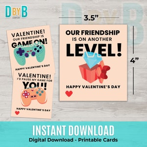 Girl Gamer Valentine's Day Cards: Video Game Gift Tags (digital ...