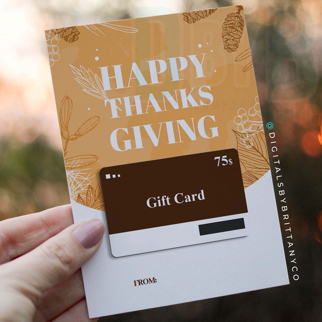 Printable Thanksgiving Gift Card Holder: Editable Fall Design (PDF) - Etsy