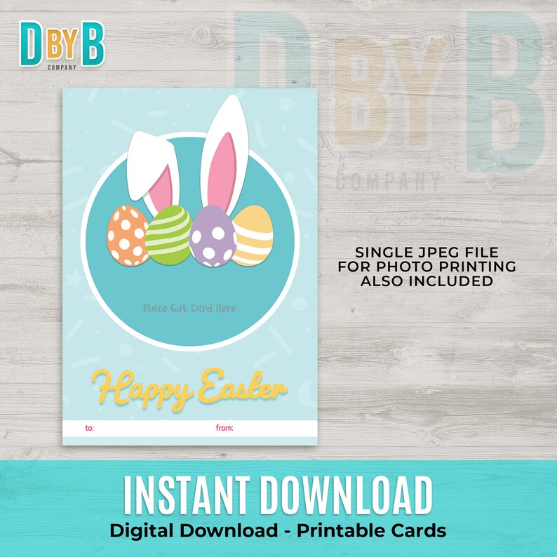 Easter Bunny Gift Card Holder: Printable Template (PDF) - Etsy