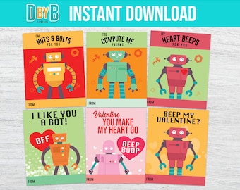 Robot Valentine Cards Printable | Googly Eye Valentines Card ...