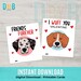 Puppy Dog Valentines Day Printable Cards - Etsy