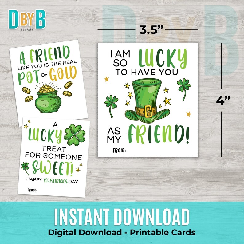 St. Patrick's Day Printable Cards - Etsy