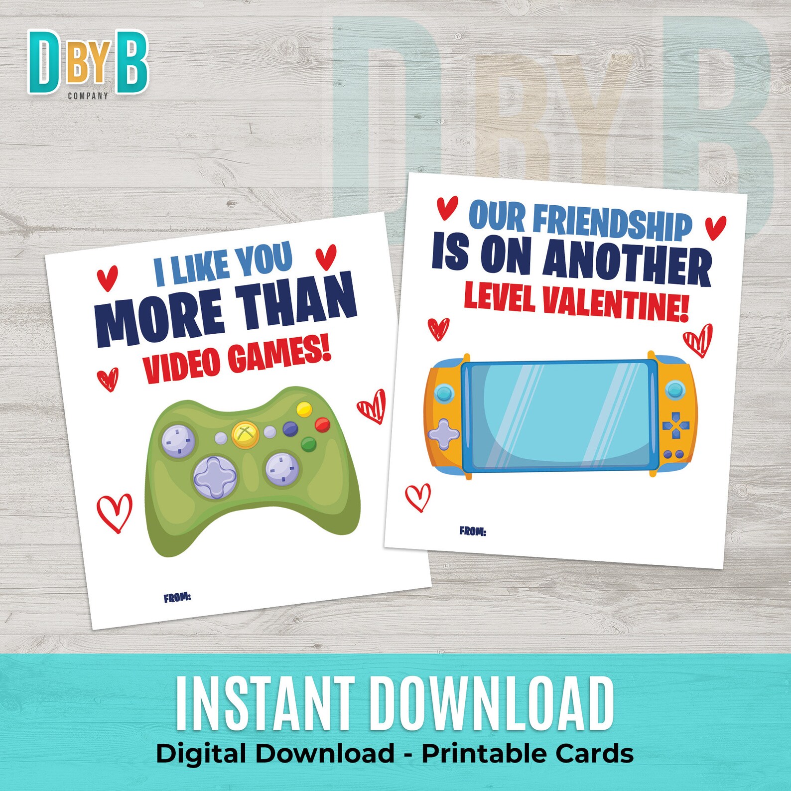 Video Game Valentines Day Printable Cards - Etsy