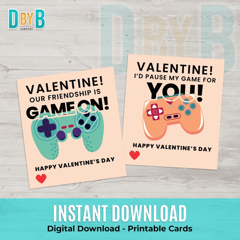 Girl Gamer Valentines Day Cards, Printable School Valentines Day Cards ...