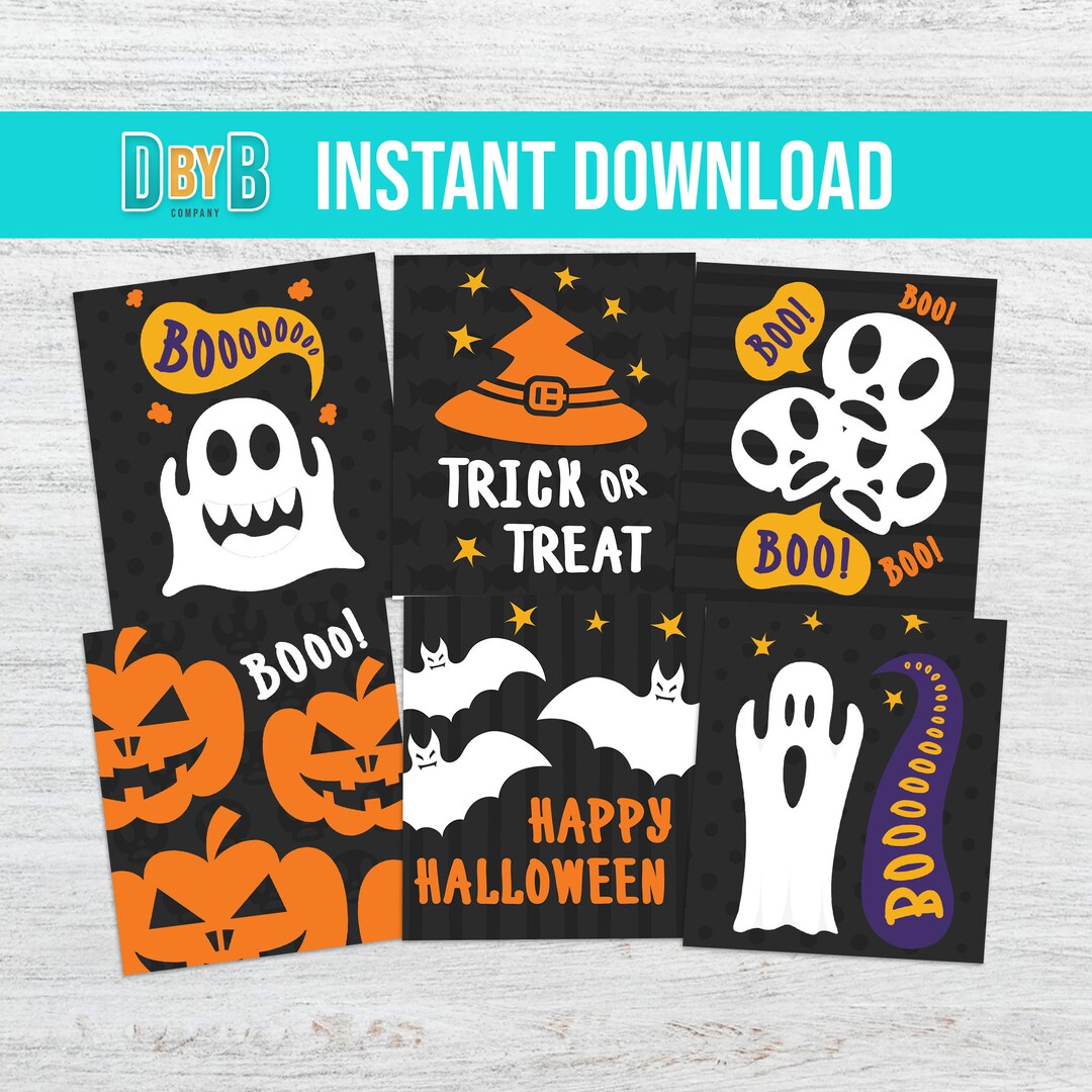 Printable Spooky Halloween Cards, School Kids Halloween Cards, Scary ...