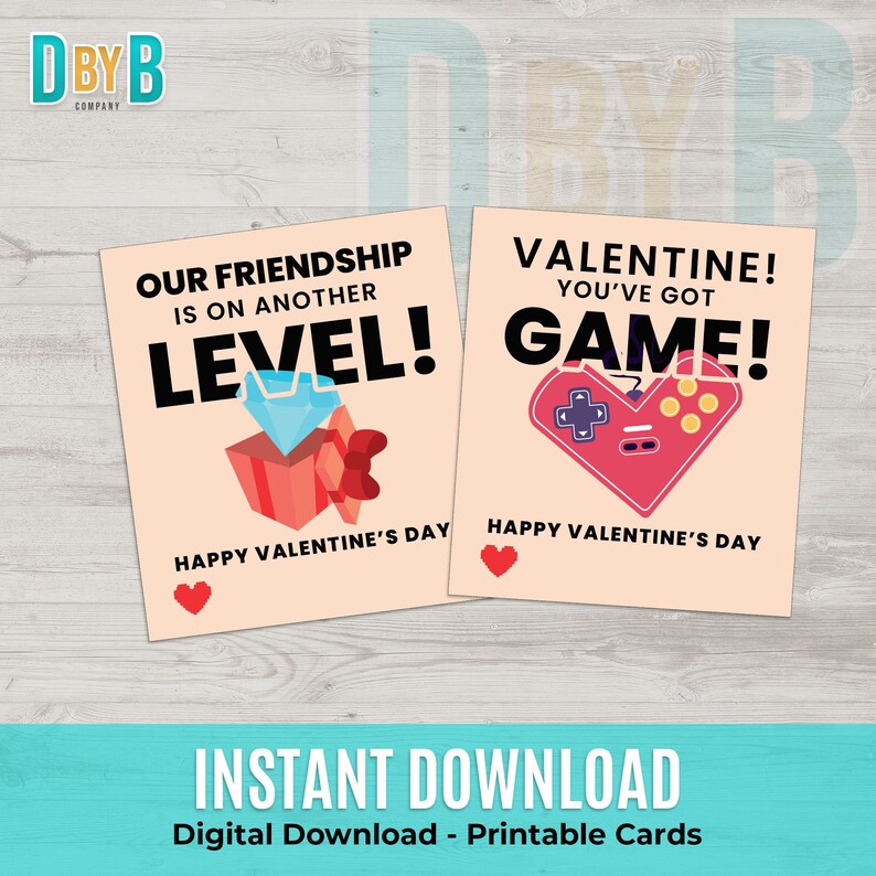 Girl Gamer Valentine's Day Cards: Video Game Gift Tags (digital ...