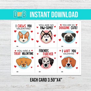 Puppy Dog Valentines Day Printable Cards - Etsy